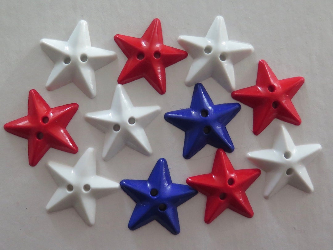 Blue Star Buttons Group of Realistic Plastic Buttons - Etsy