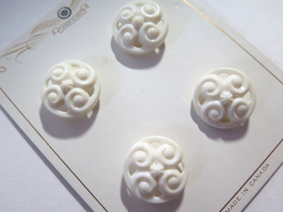 Vintage White Buttons on Original Card - 7/8", Made in Canada - Etsy