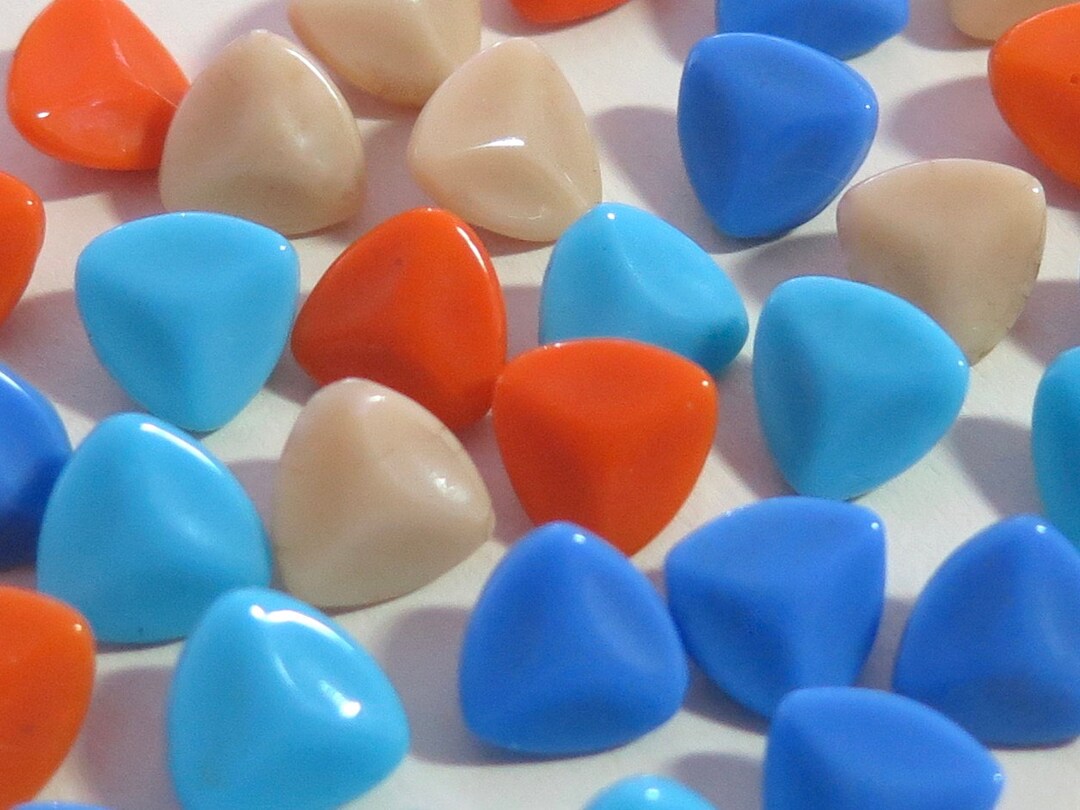 Tiny Deco Era Triangle Glass Buttons, Your Choice of Colour - Etsy