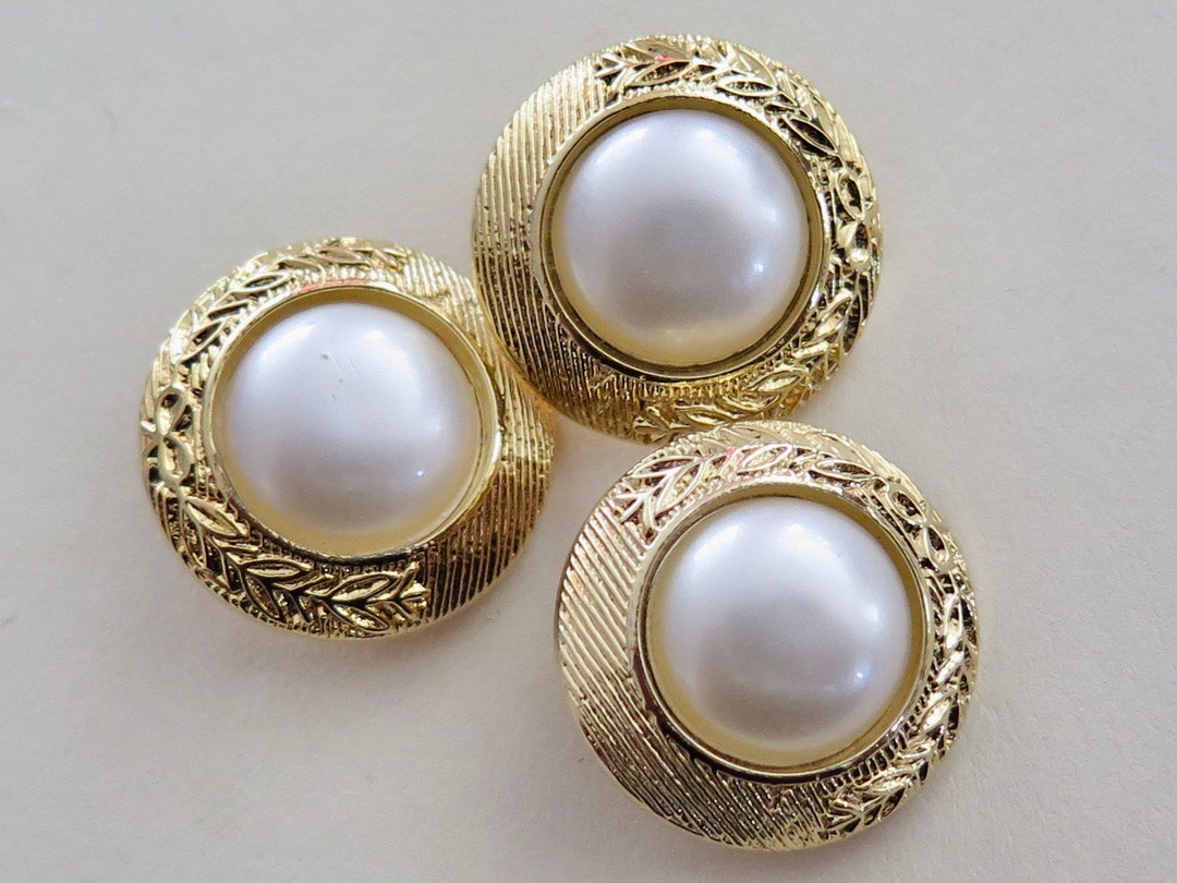 3 Snap Together Buttons Imitation Pearl & Pretty Borders, 13/16 - Etsy