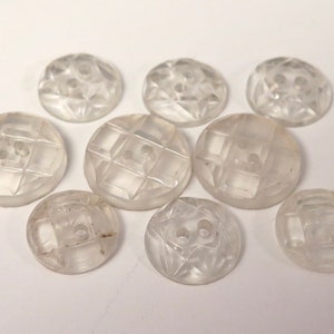 Group of 9 Vintage Clear Plastic Buttons, Grid Design - Sew Through - Etsy