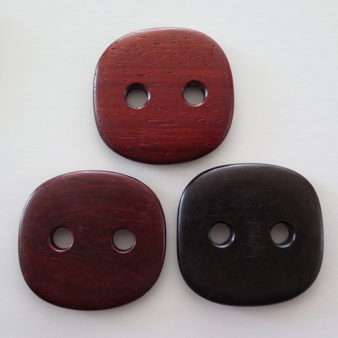 Vintage XL 2" Square Wooden Buttons - Rounded Corners and Edges - Etsy