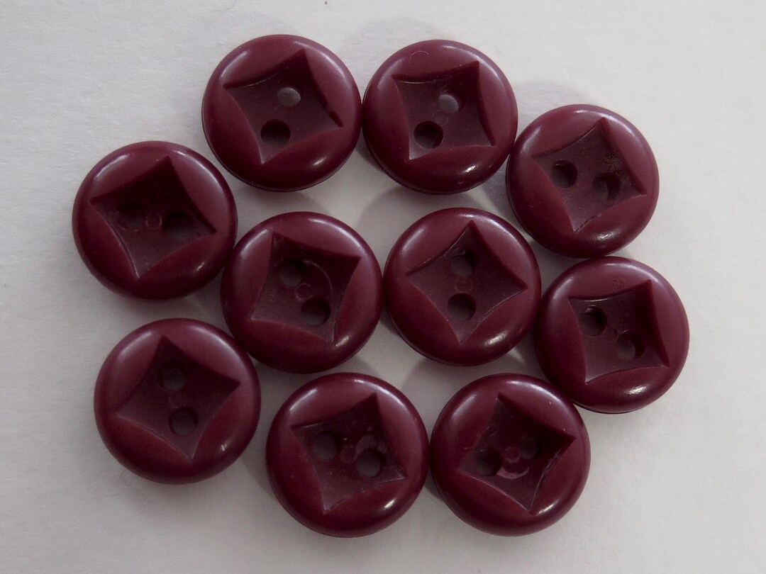 Set of 10 Vintage Wine Red Plastic Buttons - Sew Through, 1/2" - Etsy
