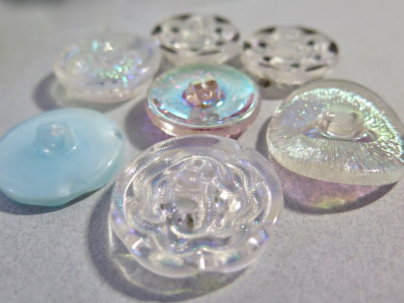 Vintage Opalescent Lustre Glass Buttons - Your Choice - Etsy