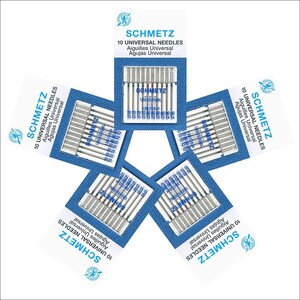 50 Schmetz Universal Sewing Machine Needles - Assorted Sizes - Box of 5 ...