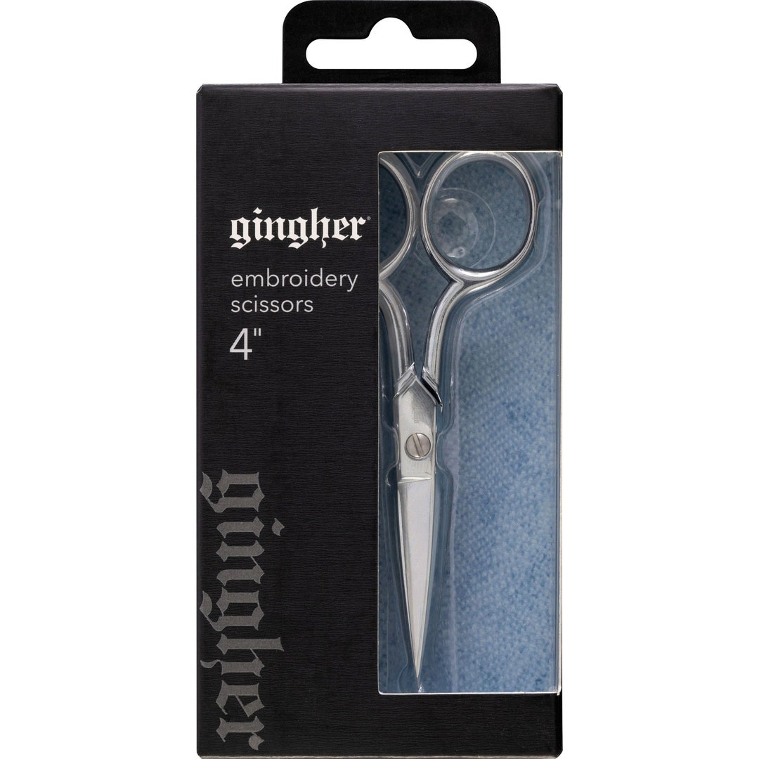 Gingher Embroidery Scissors 4"- 1 Scissor and 1 Sheat for Sewing ...