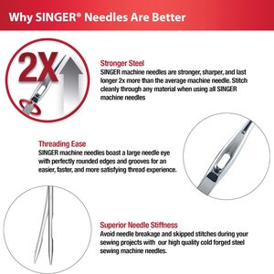 SINGER 04739 Denim Sewing Machine Needles, Size 100/16-5 Count Each - Etsy