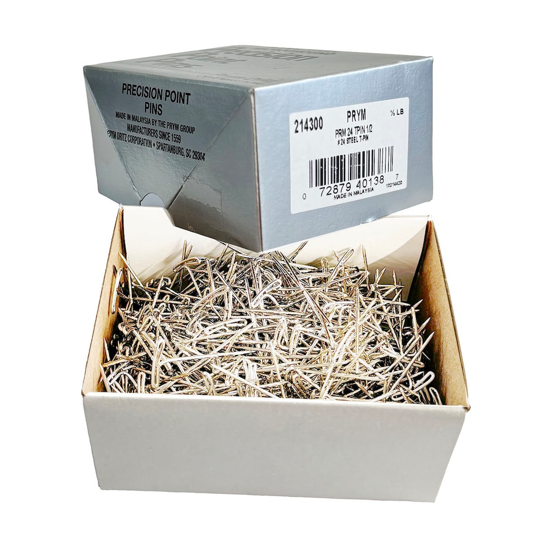 Prym Dritz T-pins #24-1 1/2" Inch Long Premium Nickel-plated Steel 1/2 ...