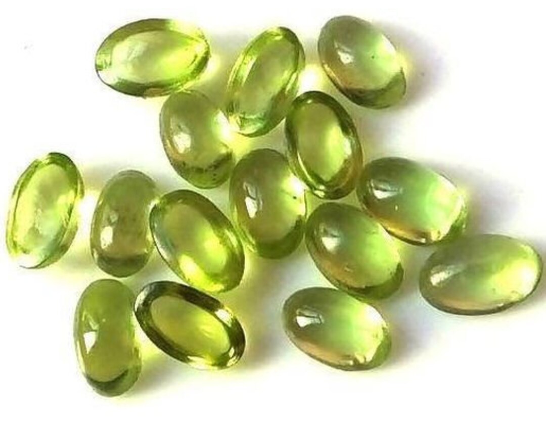 1 Piece 6x8mm Oval Natural Peridot Cabochon, CALIBRATED Oval Loose ...
