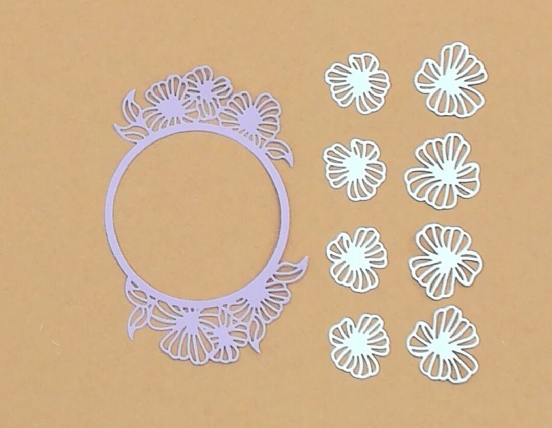 Circle Floral Frame, Die Cut Frame, Die Cut Flowers, Delicate Frames ...