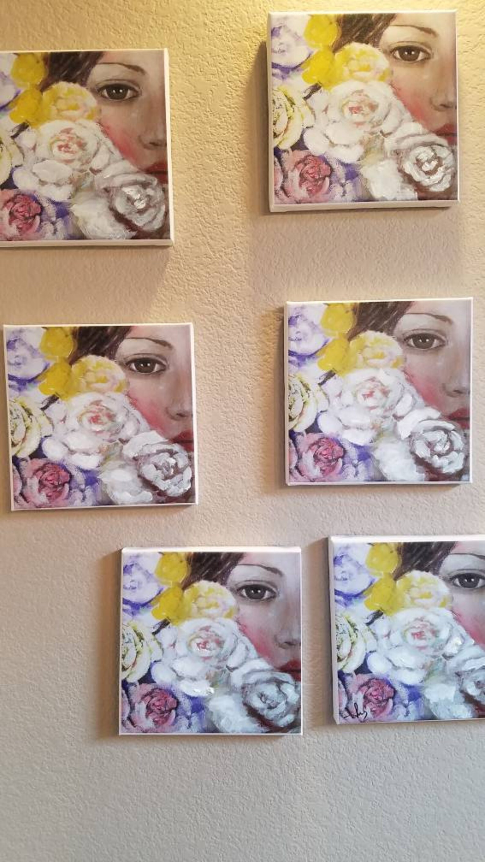Rose Flowers and a Beautiful Woman Print on Canvas Made From - Etsy