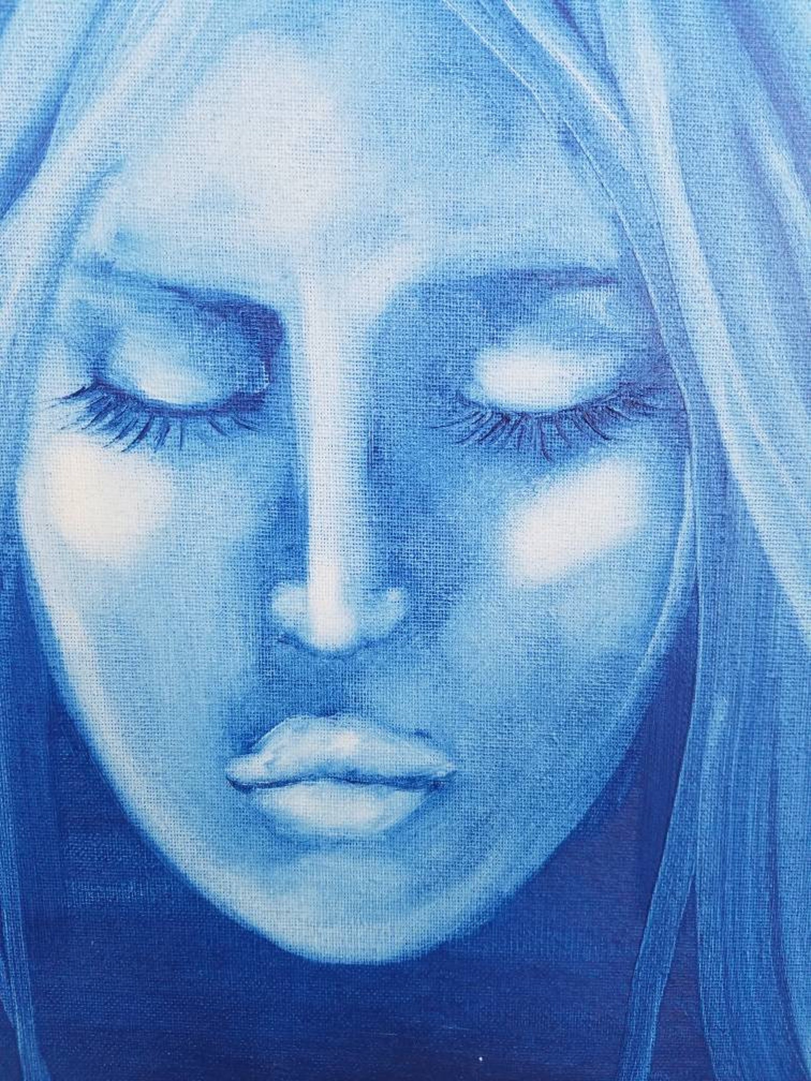 Strong Beautiful Women Portrait. Original Oil on Canvas Painting ...