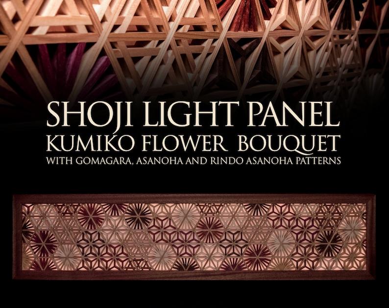 Shoji Light Panel With Gomagara, Asanoha and Rindo Asanoha Kumiko - Etsy