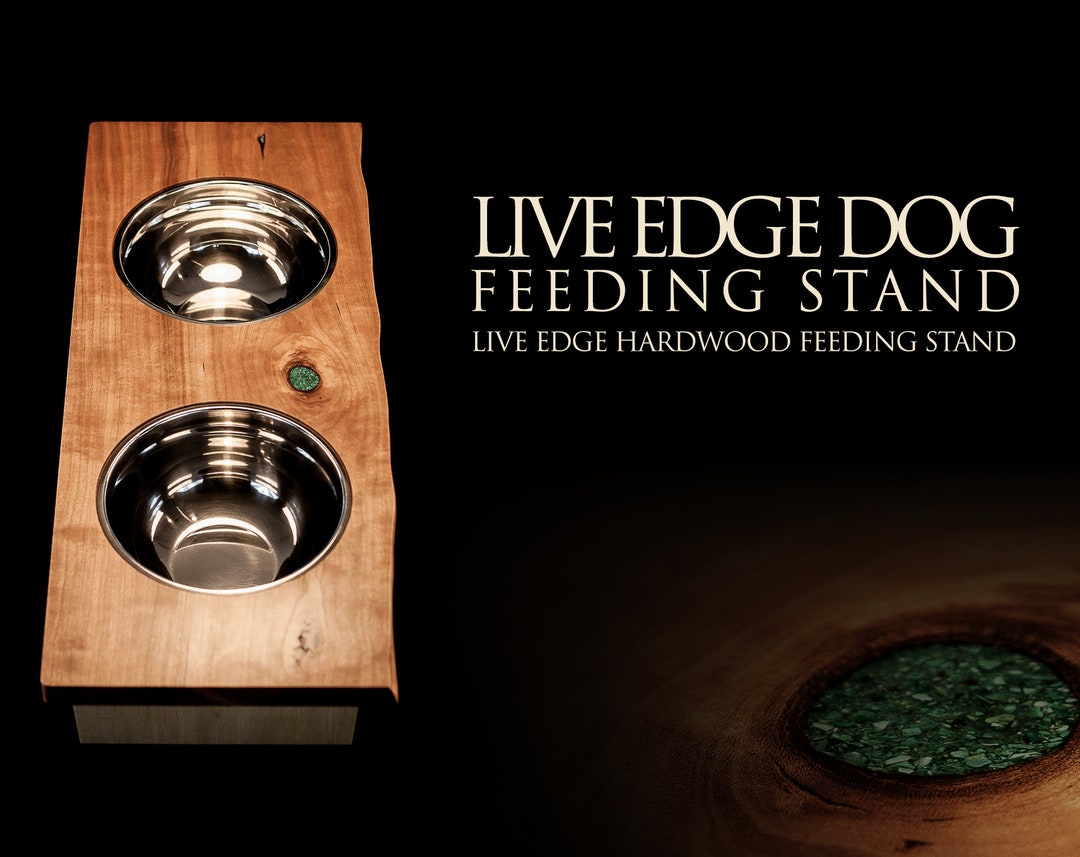 Live Edge Dog or Large Pet Feeding Stand - Etsy