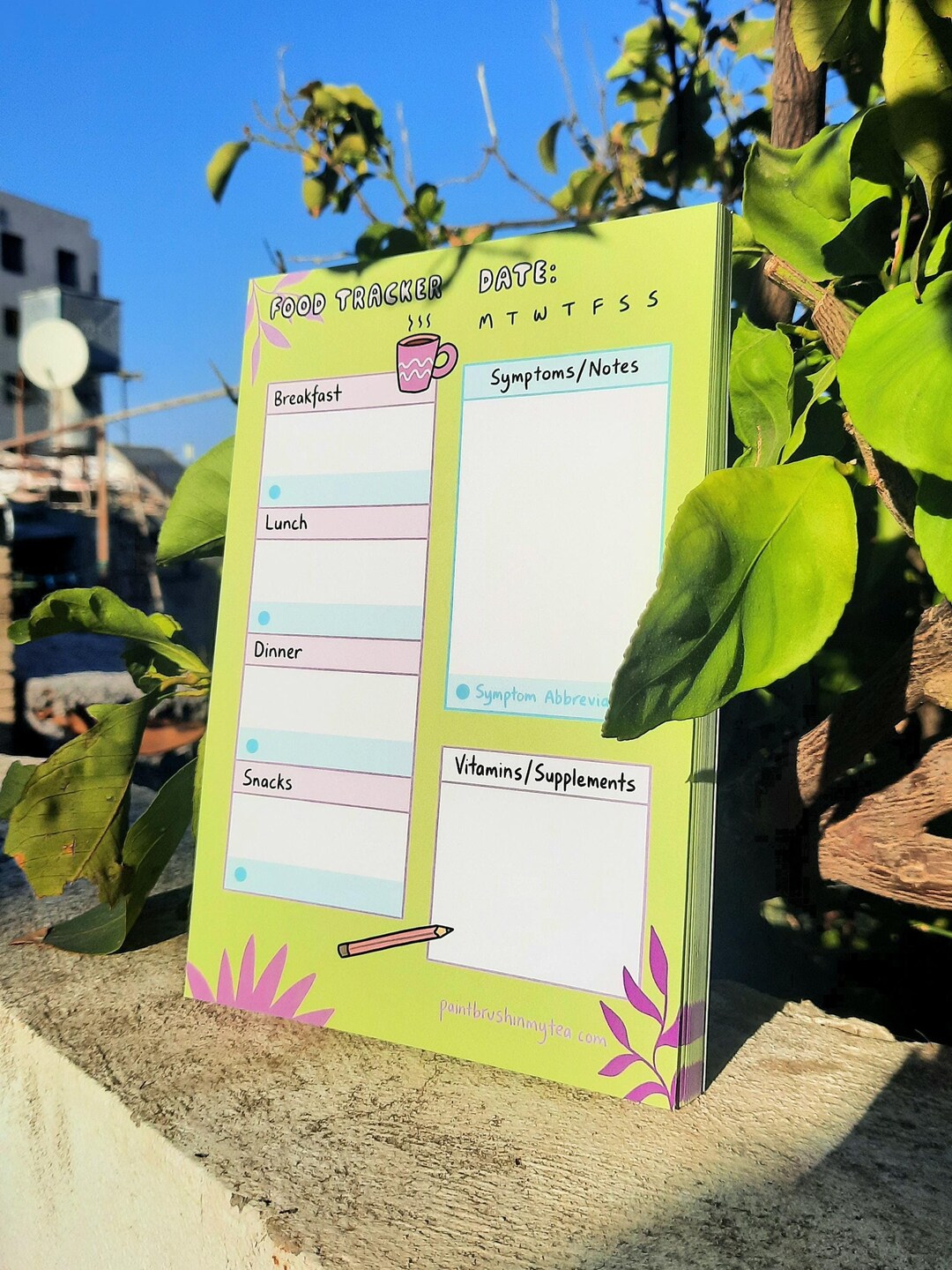Food Tracker - Daily Planner Pad - A5 Planner - 60 Tear off Page ...