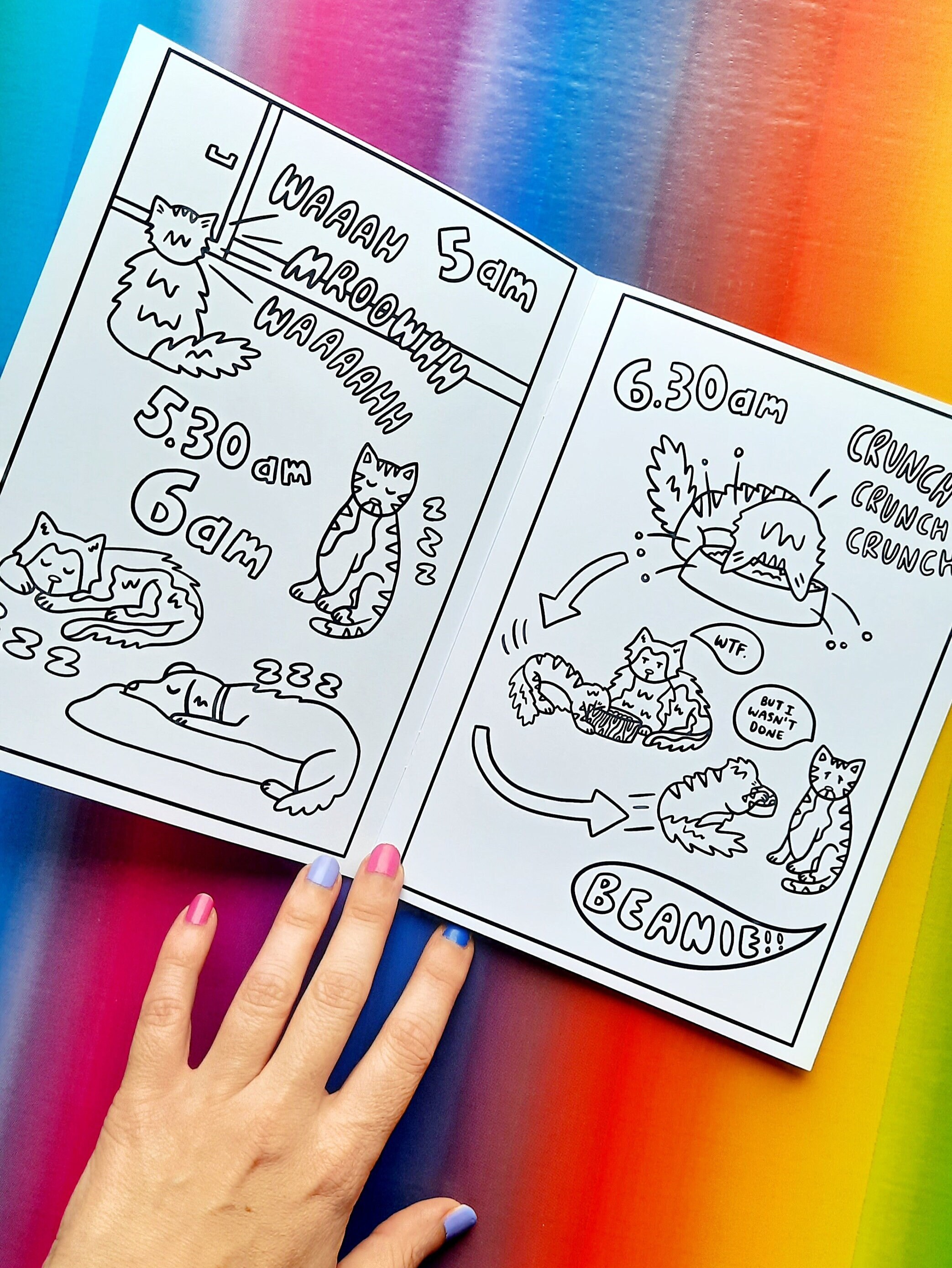 Colouring Zine - Beanie - Colouring in Zine - Cat Colouring Pages ...