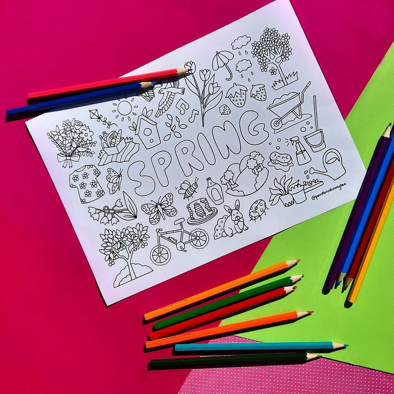 Printable Colouring Pages the Seasons Instant Download Colouring in ...
