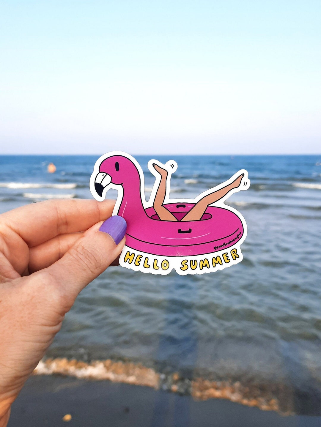 Hello Summer Sticker - Illustrated Sticker - Beach Lover - Stickers ...