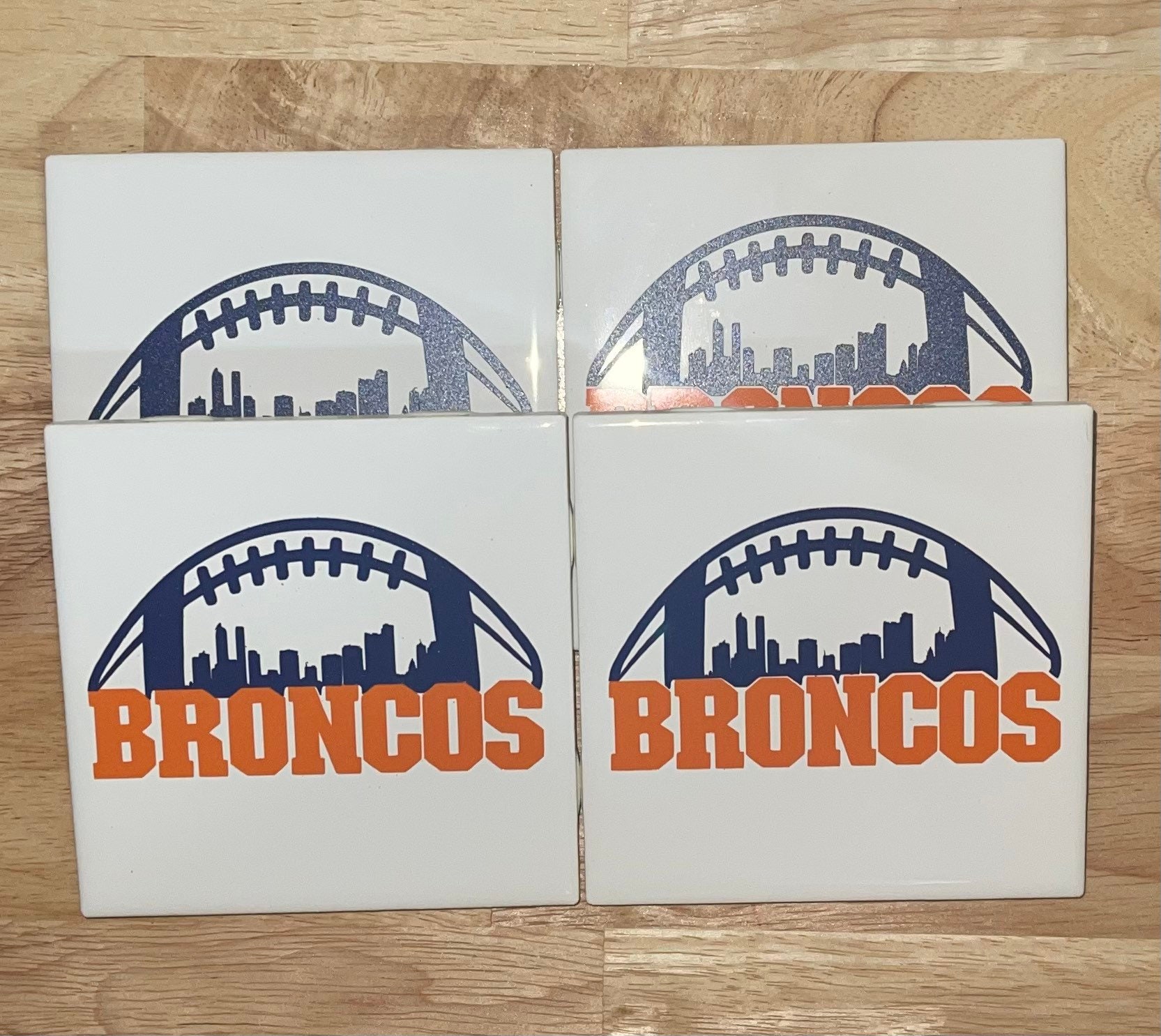 Denver Broncos Inspired Football Coasters - Etsy