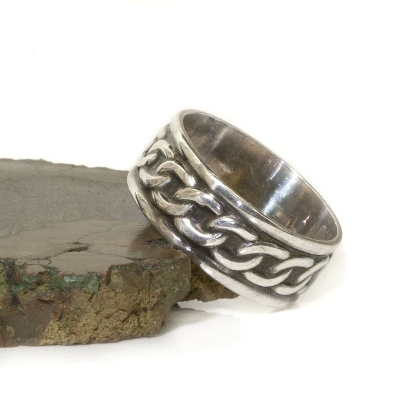 Chained Love ~ Sterling Silver Chain Ring, Oxidized Chain Ring ...