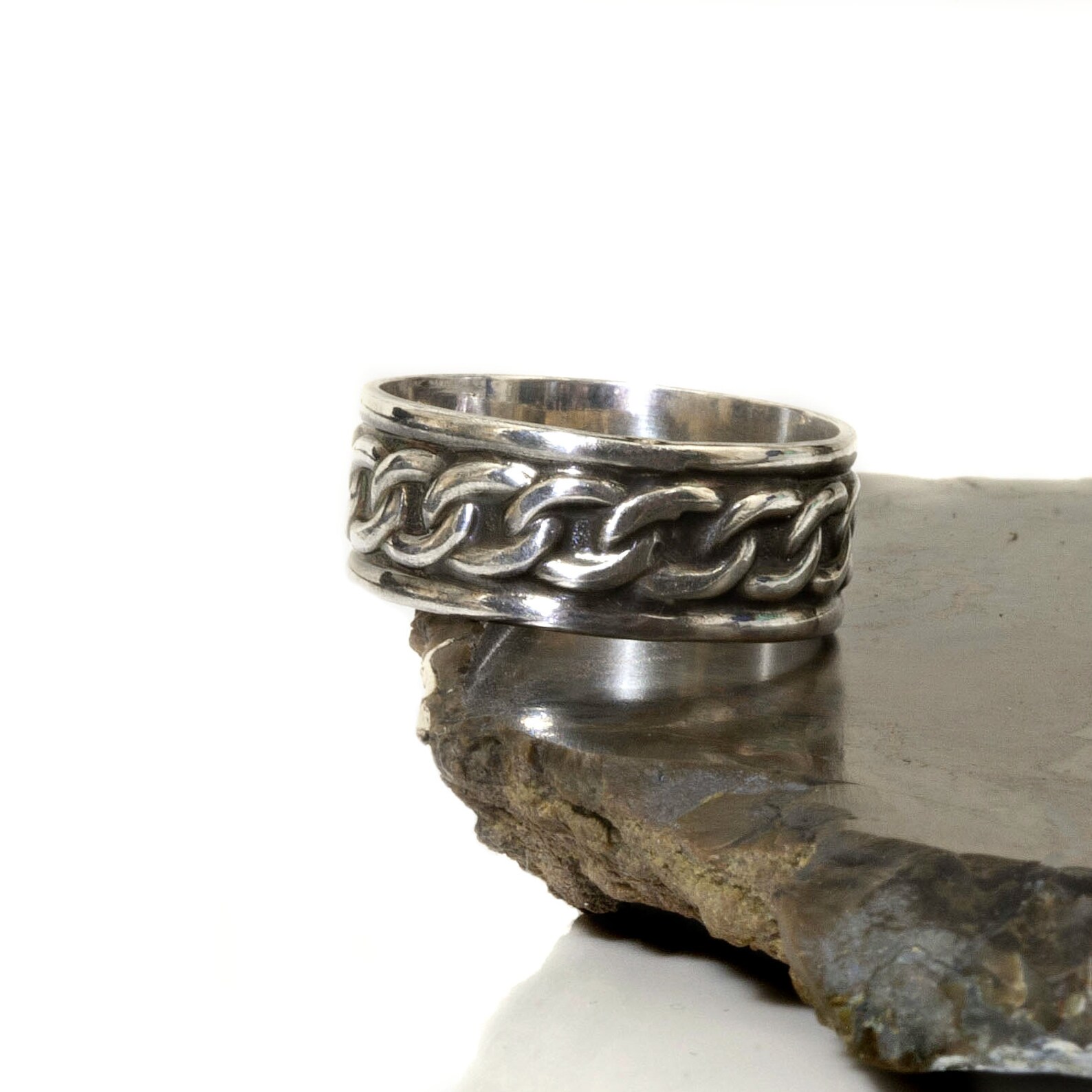 Chained Love ~ Sterling Silver Chain Ring, Oxidized Chain Ring ...