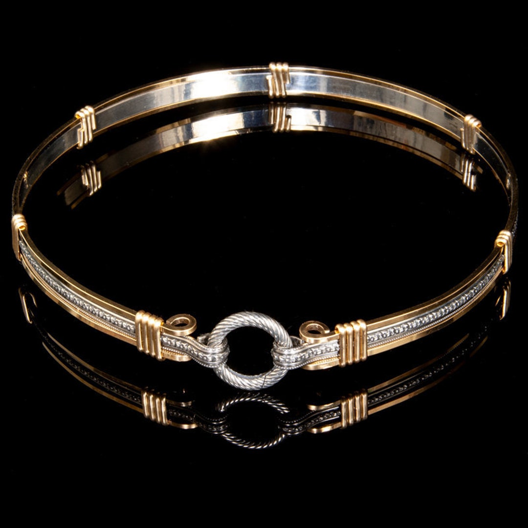 Golden Flowers Collar, Sterling Silver and 14k Gold Fill Collar, Custom ...