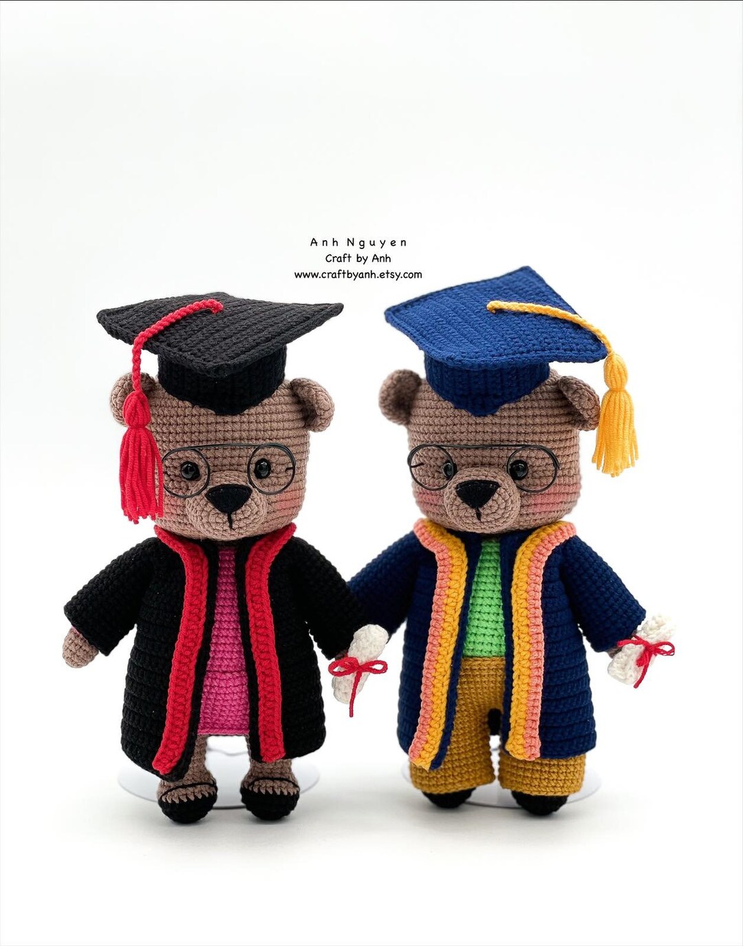 PDF PATTERN Bundle 2 in 1: Graduation Teddy Bears Crochet - Etsy