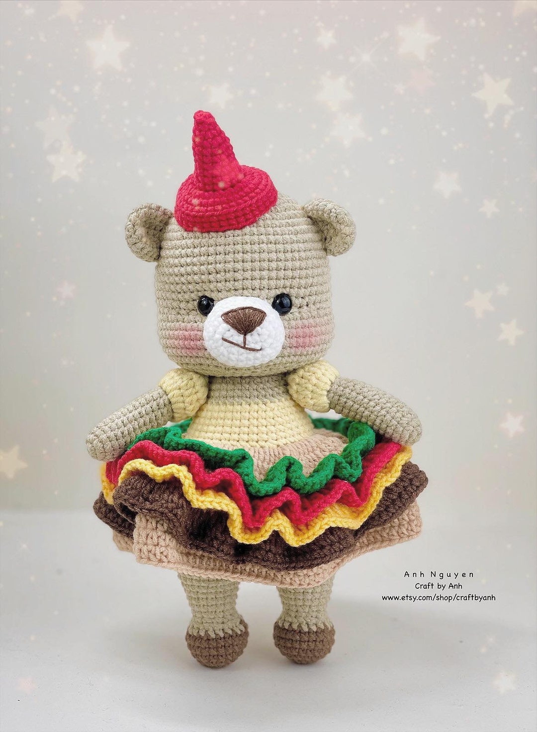 CROCHET PATTERN HAMBURGER Bear Crochet, Bear Amigurumi Pattern, Bear ...