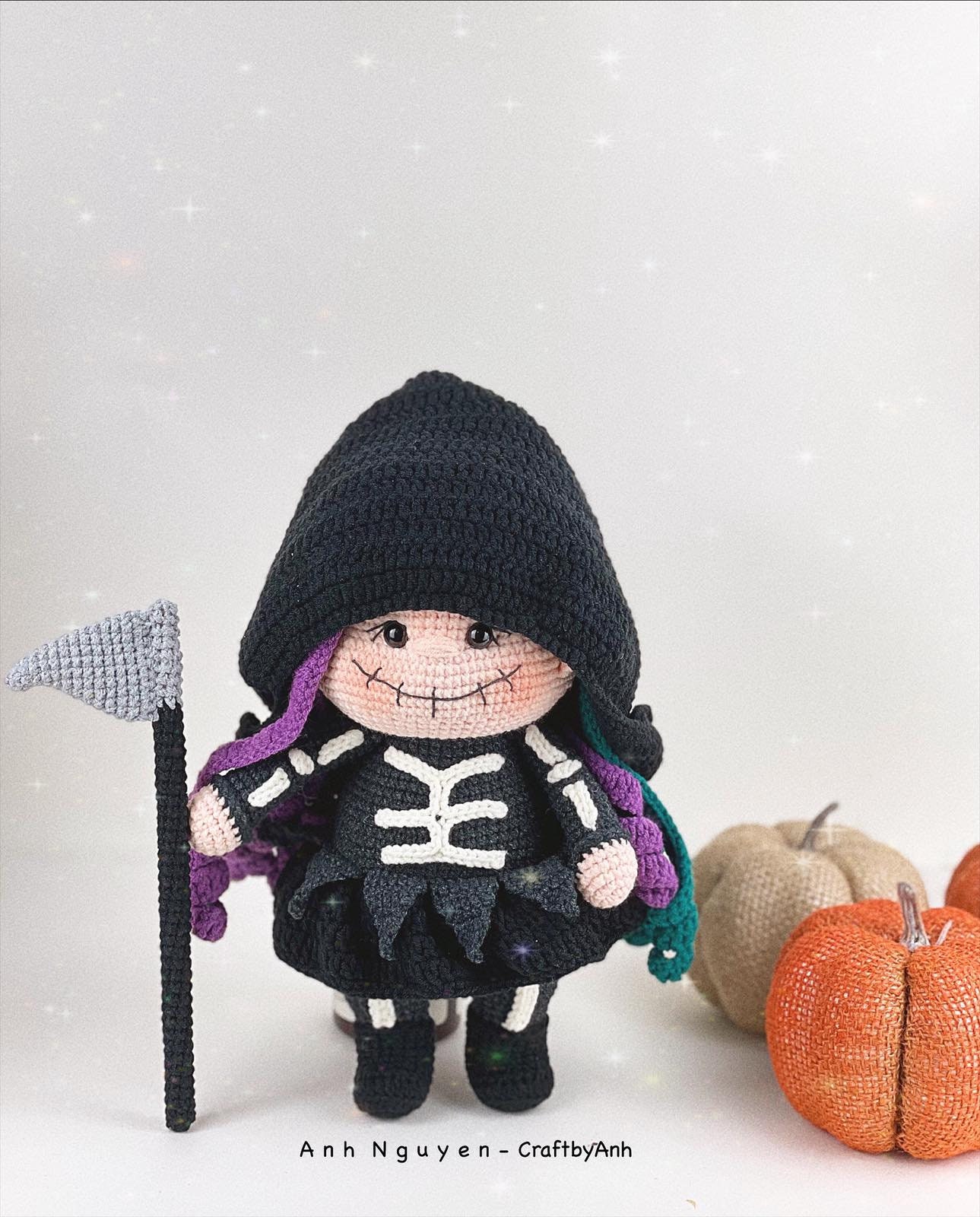 Crochet Pattern the grim reaper doll Halloween doll | Etsy