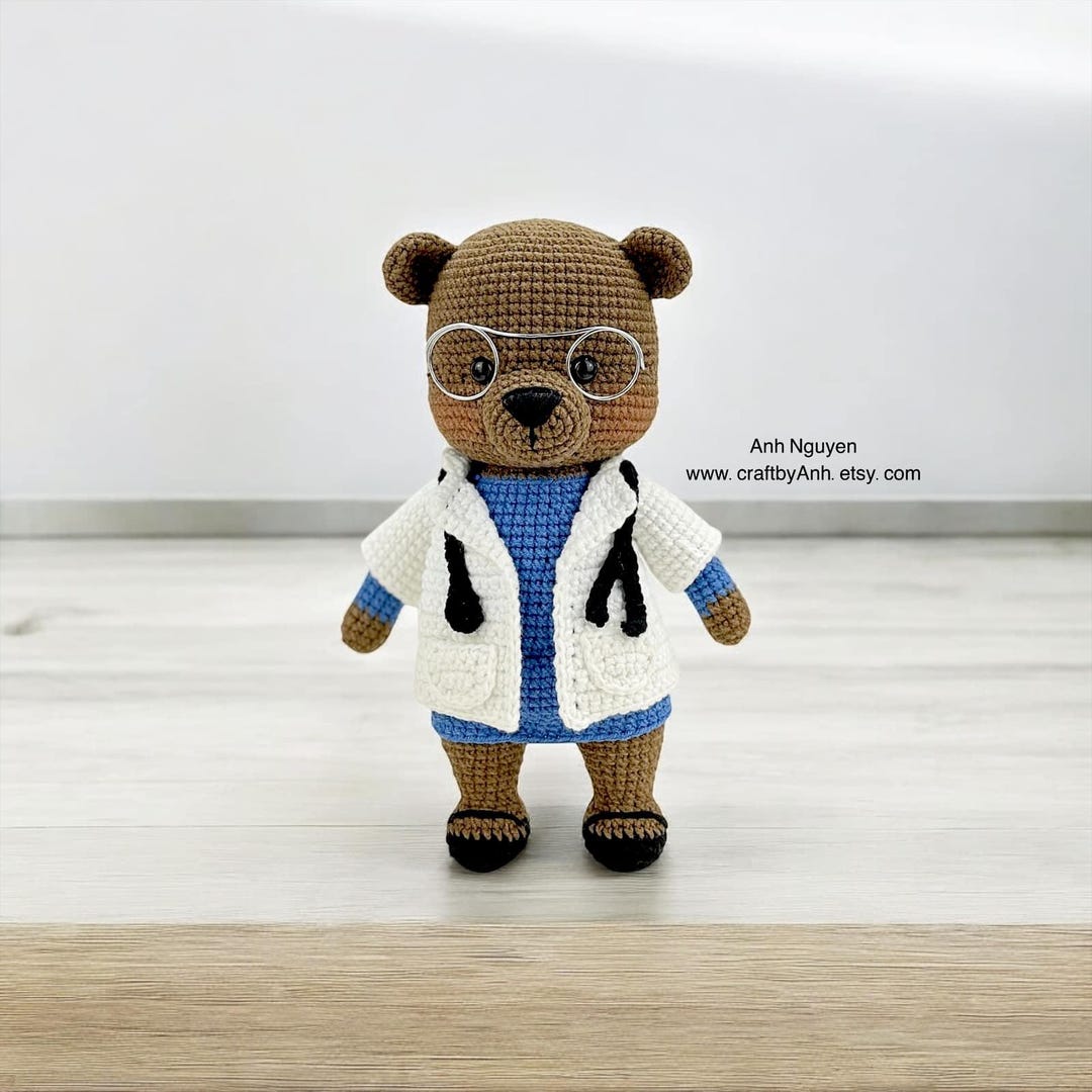 Crochet Pattern - Female Doctor Teddy Bear Amigurumi Crochet Pattern - Etsy