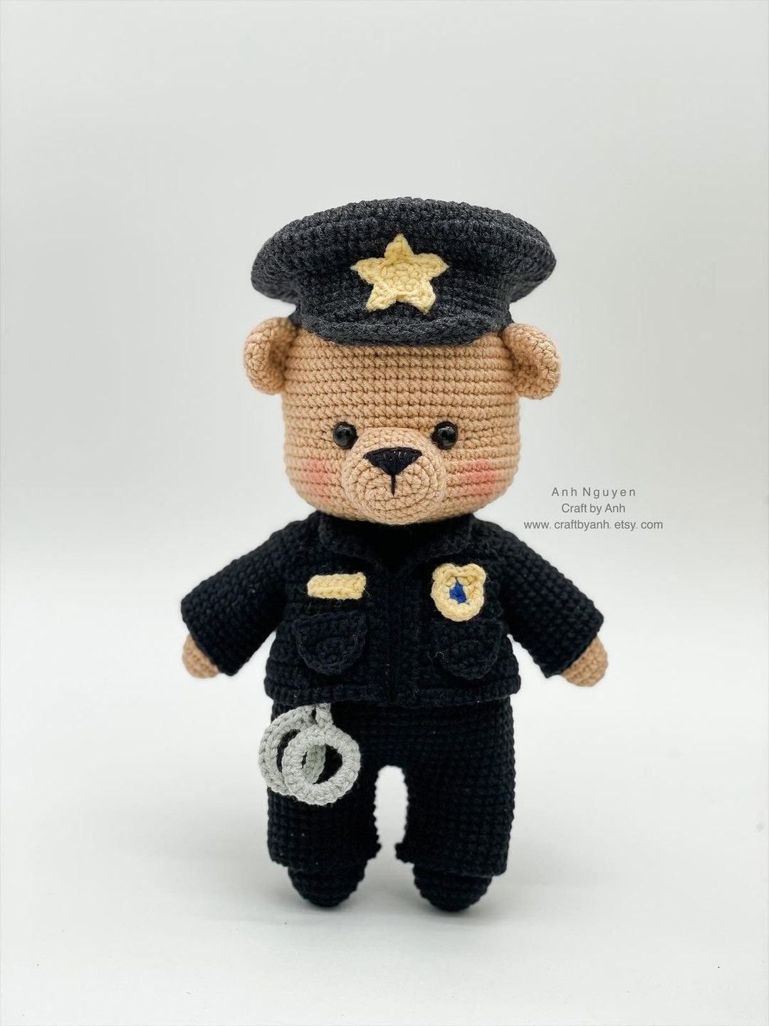 PDF FILE Policeman Teddy Bear Crochet Pattern - Etsy