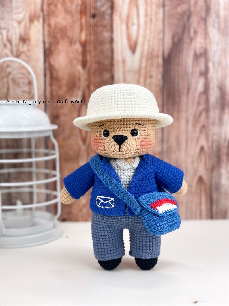 Mailman Bear Amigurumi Crochet Pattern (PDF) - Etsy