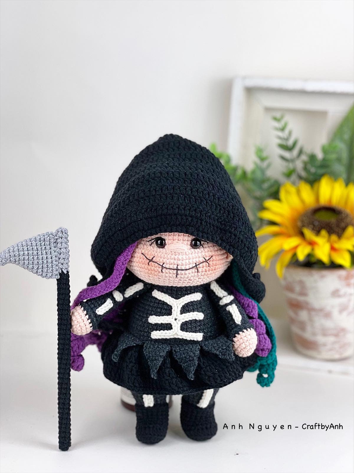 Crochet Pattern the grim reaper doll Halloween doll | Etsy