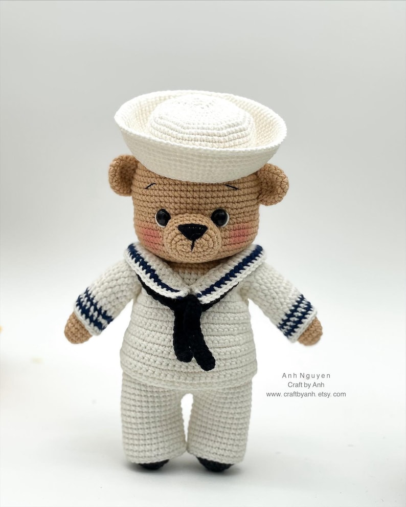 Sailor Bear Crochet Pattern: Navy Amigurumi (PDF FILE) - Etsy