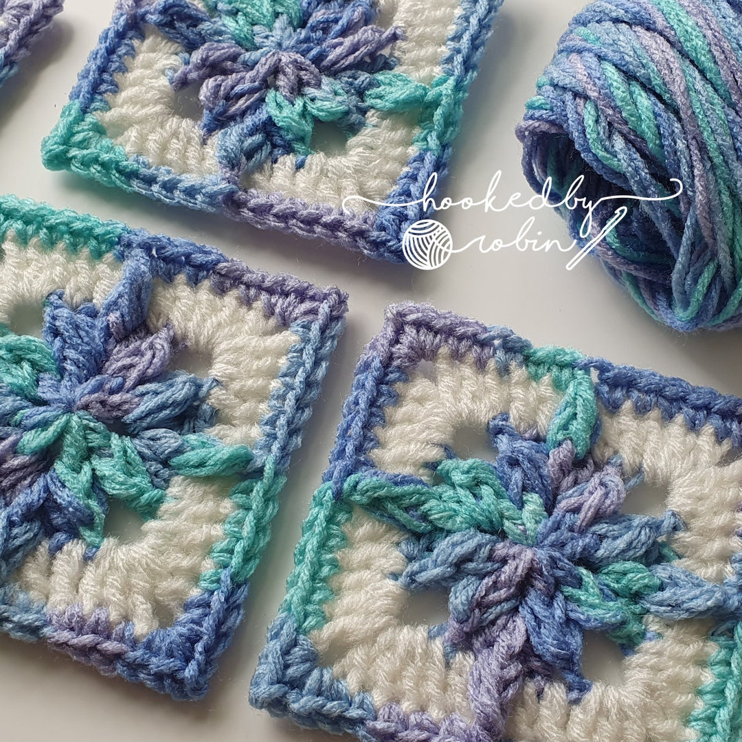Crochet Puff Post Square Motif * PDF Pattern * - USA Stitch Terms - Etsy