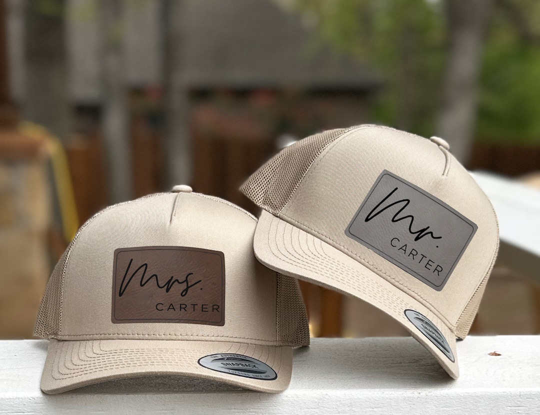 Mr Mrs Trucker Hat | Custom Hat | Logo Hat | Bridal Party Hat | Wedding ...