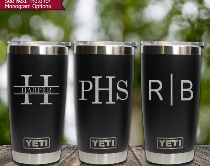 Custom Yeti 20oz Tumbler | Monogrammed Yeti Tumbler 20oz | Engraved ...