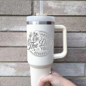 Skeleton Tumbler 40oz With Handle Halloween 40oz Tumbler Spooky ...