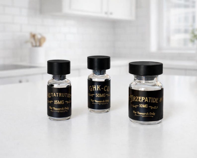 Peptide Vial Labels | Black Gold Retro | Waterproof & Oil-proof ...