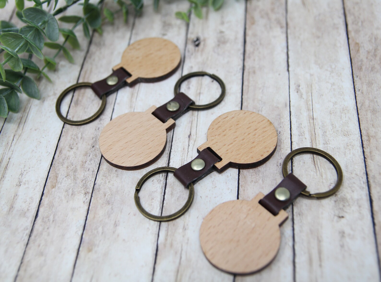 Wood Keychain Blank Personalized Wood Keychain Round Wood - Etsy