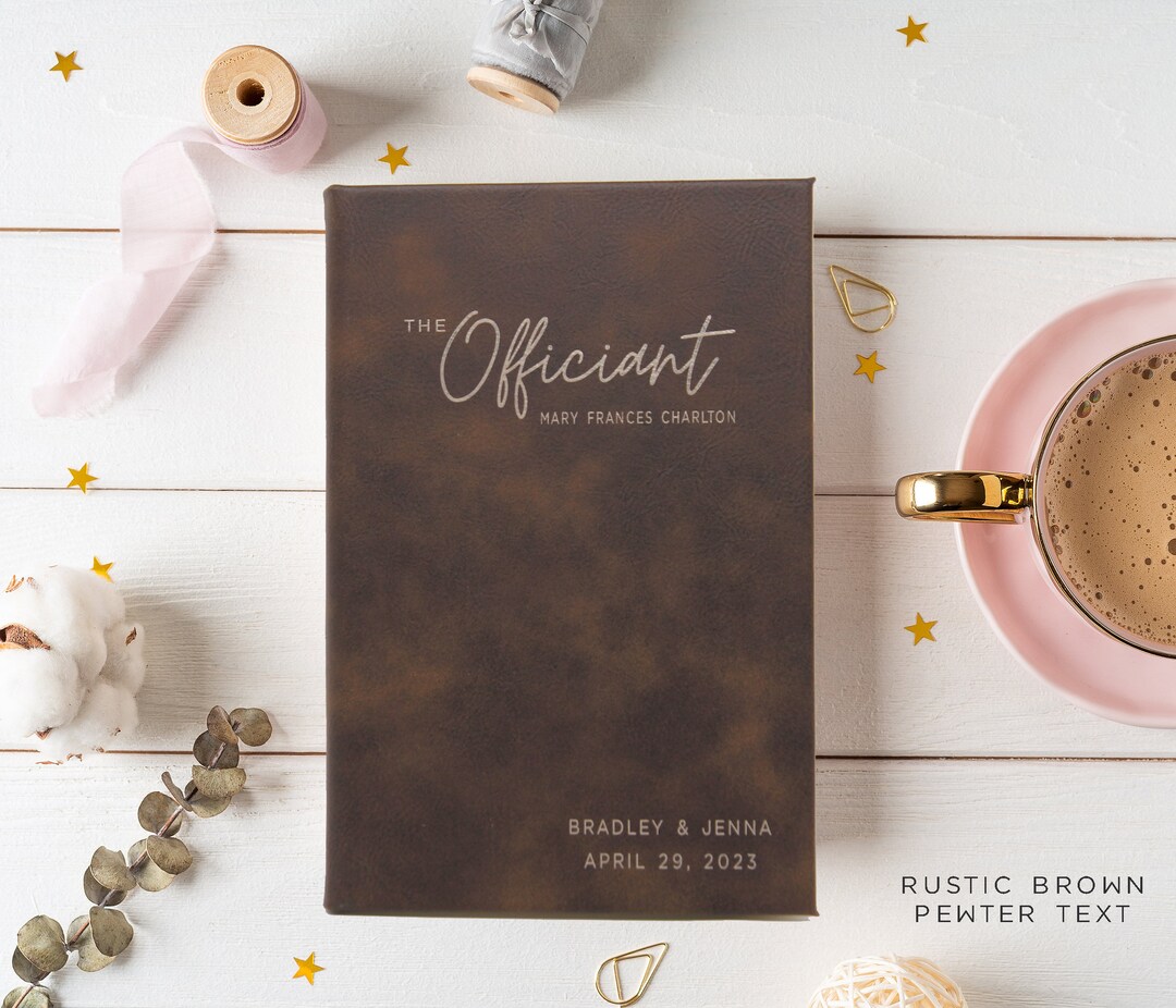 Officiant Book | Leatherette Journal |wedding Book | Officiant Gift ...