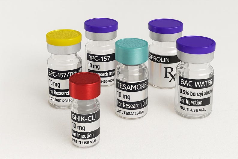 Peptide Vial Labels - Matte Silver Waterproof for 3ml and 5ml Vials ...