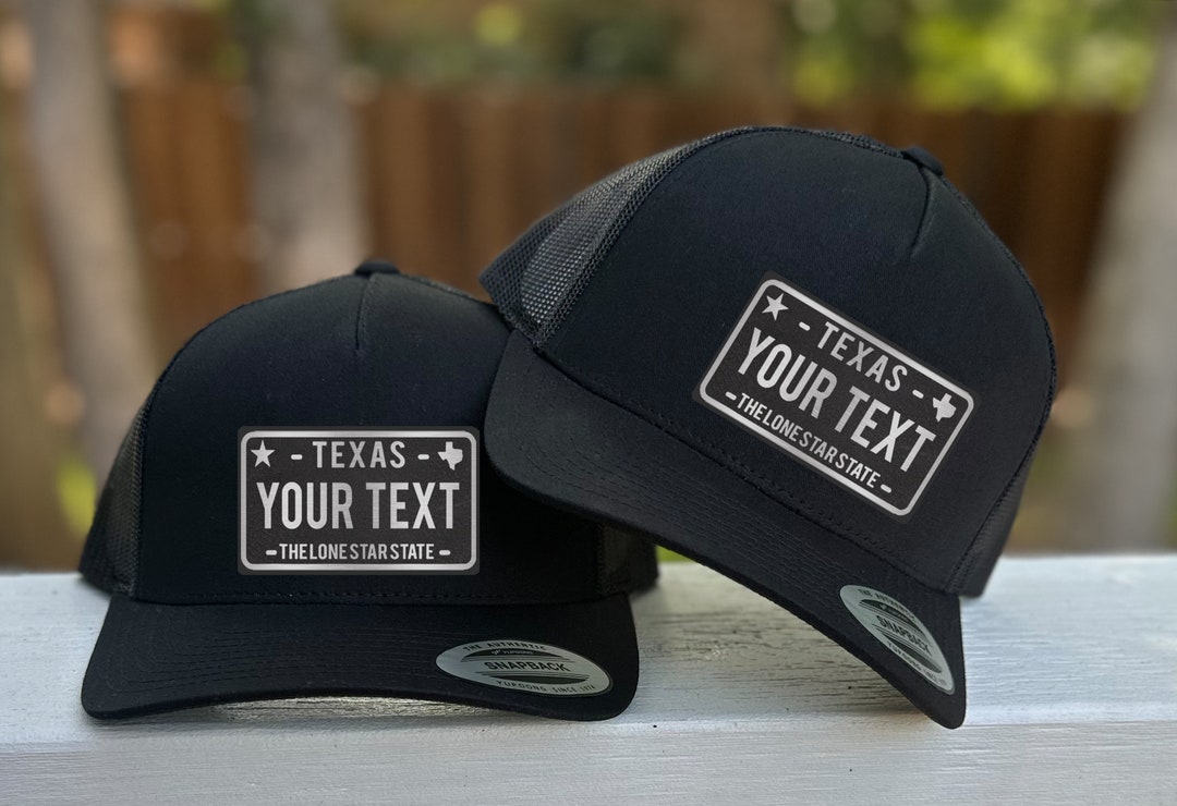 License Plate Trucker Hat Custom Hat Logo Hat Leatherette Patch Hat ...