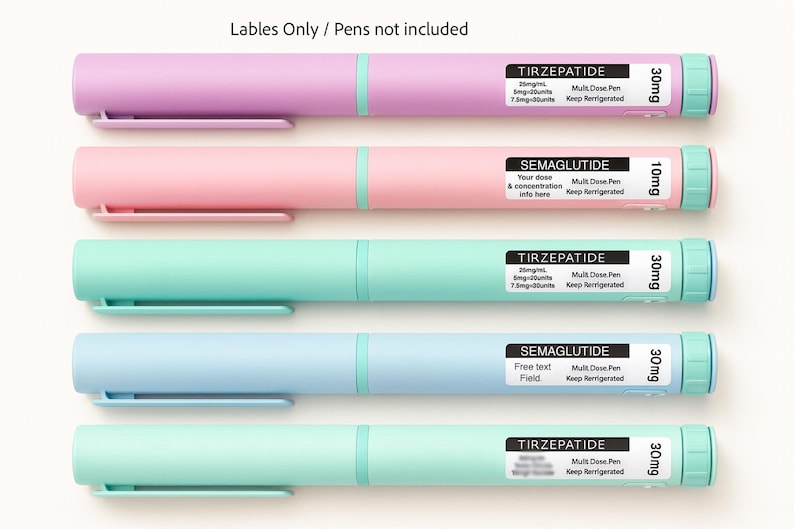 Peptide Pen Labels | White Waterproof & Oil-proof Stickers for ...