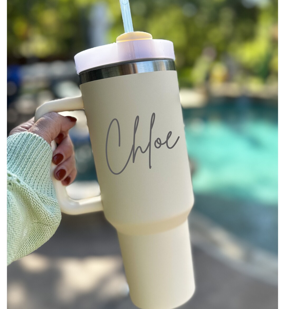 Custom Engraved Tumbler Personalized Tumbler With Handle and Straw 40oz ...