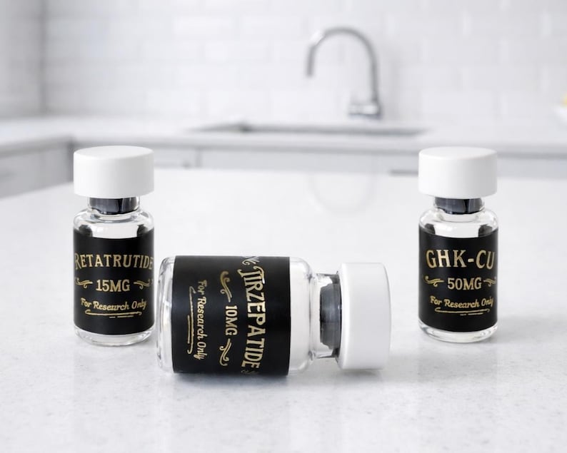 Peptide Vial Labels | Black Gold Retro | Waterproof & Oil-proof ...