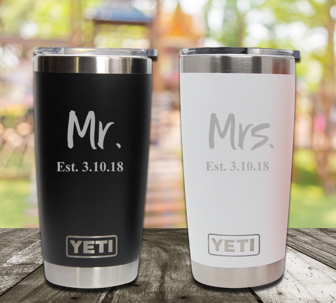 Mr and Mrs Yeti Bride and Groom Yeti Tumblers Engraved Yeti | Etsy