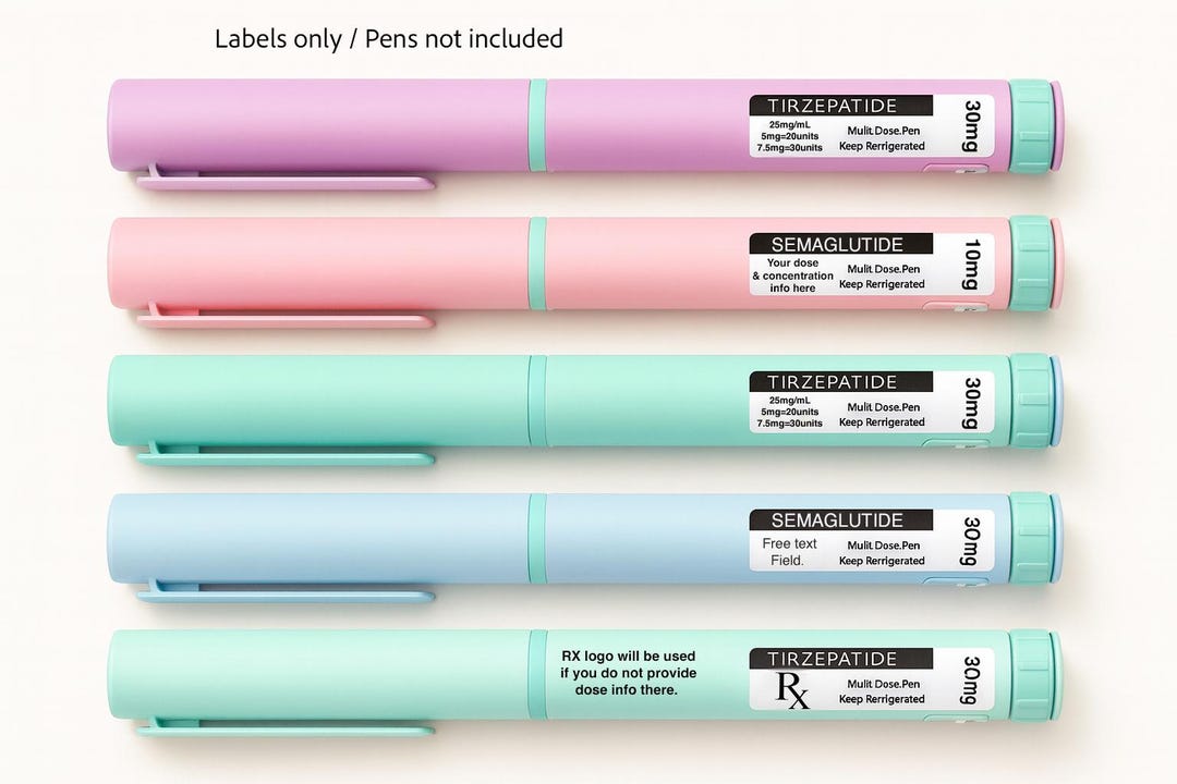 Peptide Pen Labels | White Waterproof & Oil-proof Stickers for ...