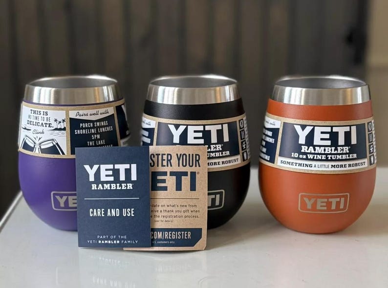 Yeti Wine Tumbler, Rare Black or Peak Purple, Laser Engraved for the ...