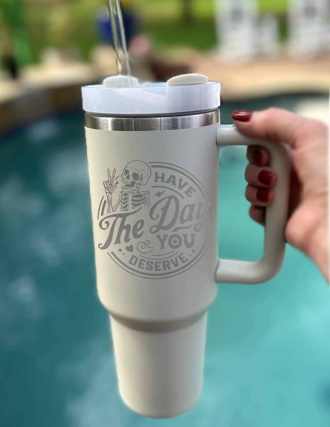 Skeleton Tumbler 40oz With Handle Halloween 40oz Tumbler Spooky ...